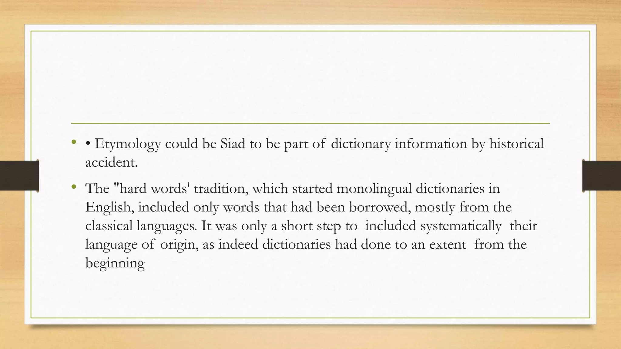 Why etymology | PPTX