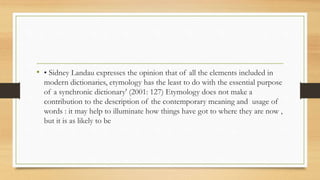 Why etymology | PPTX