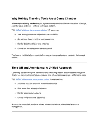 Why Every Business Needs Shift Scheduling and Holiday Tracking Software ...
