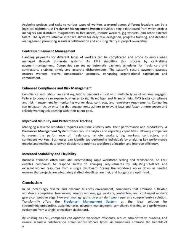 Why Every Company Needs a Freelancer Management System | PPT