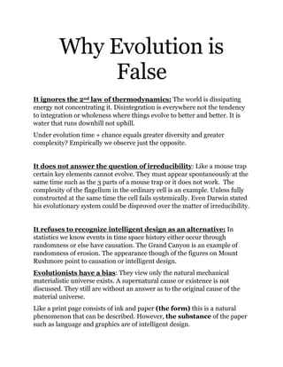 Evolution is False? | DOCX