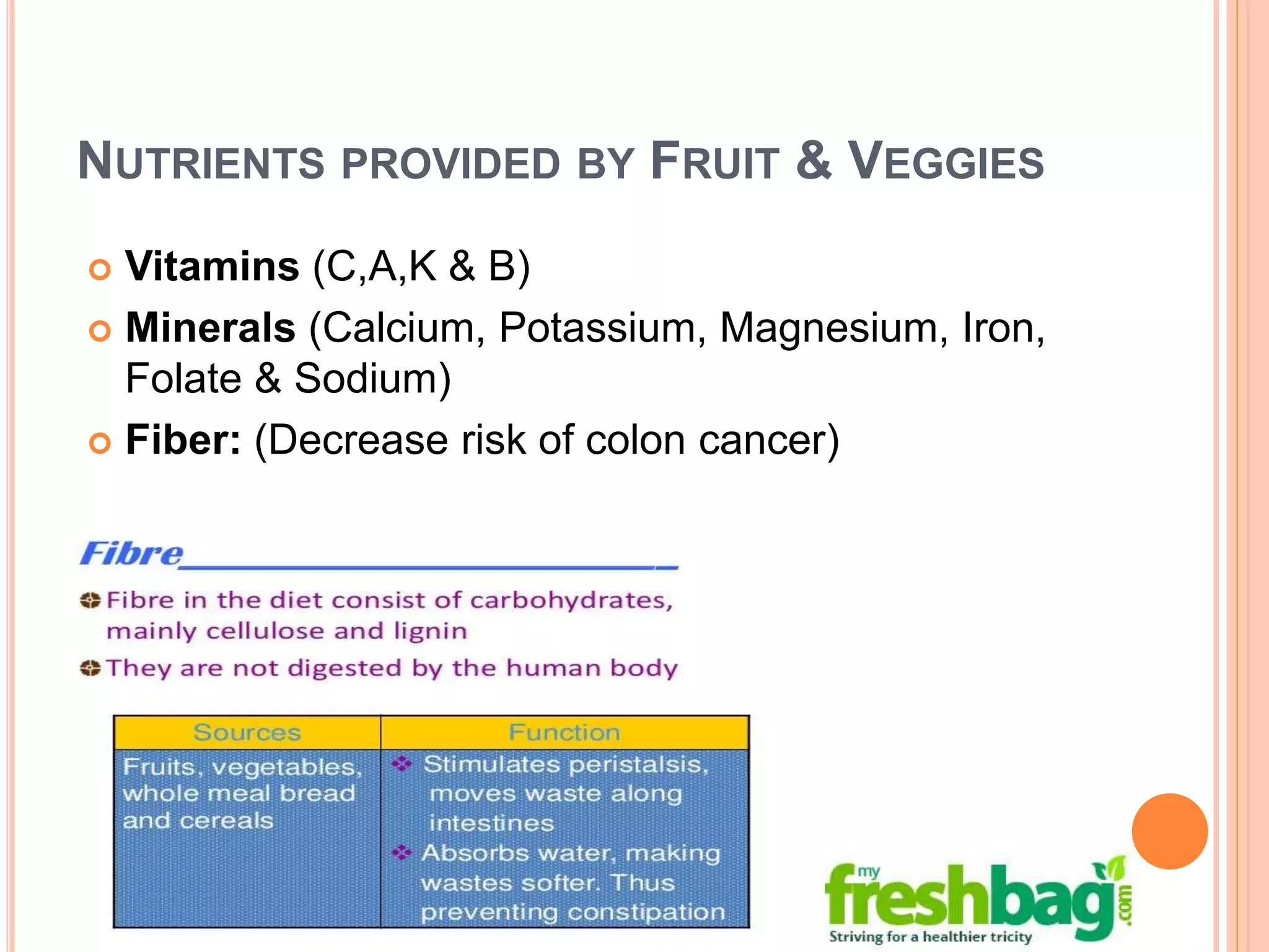 Why fruits and vegetables are important to our diet? | PPTX