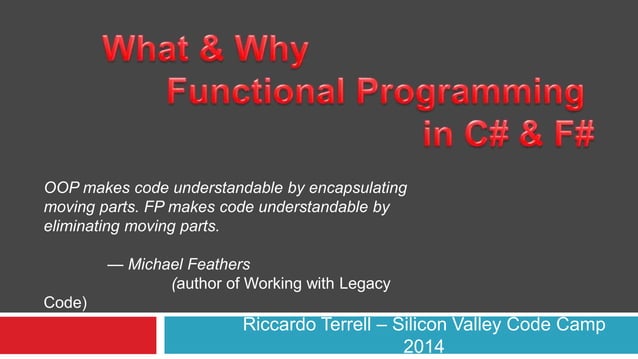 Why functional programming in C# & F# | PPT