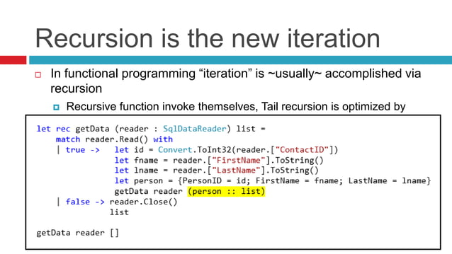 Why functional programming in C# & F# | PPT