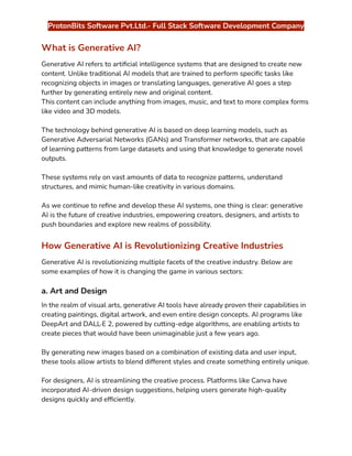 Why Generative AI is the Future of Creative Industries | PDF