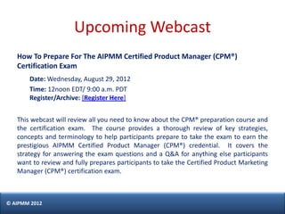 Why Get CPM or CPMM Certification - H. Del Castillo, AIPMM | PPT