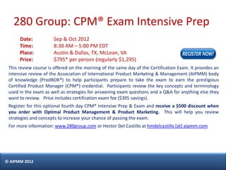 Why Get CPM or CPMM Certification - H. Del Castillo, AIPMM | PPT