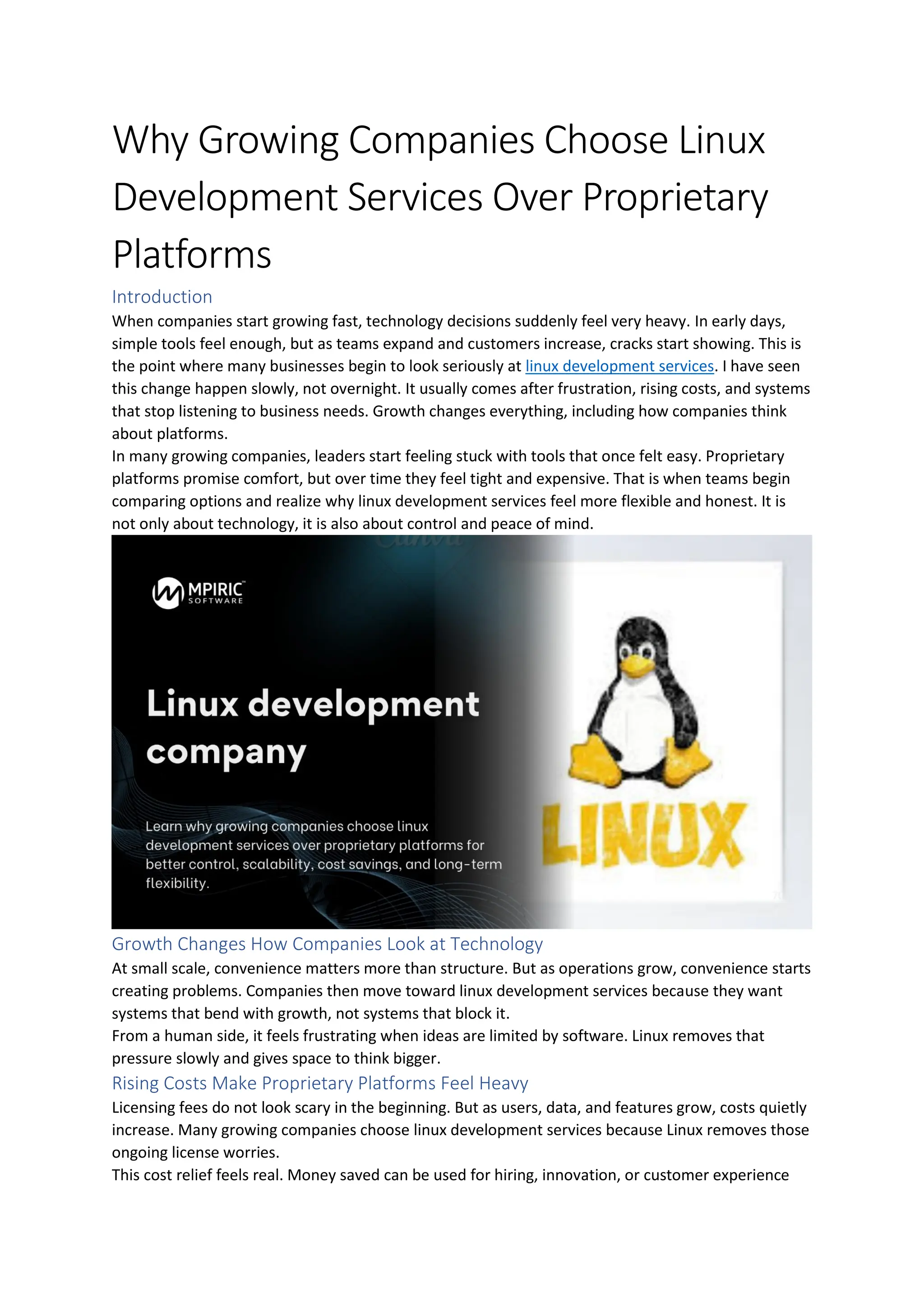 Why Growing Companies Choose Linux Development Services Over ...