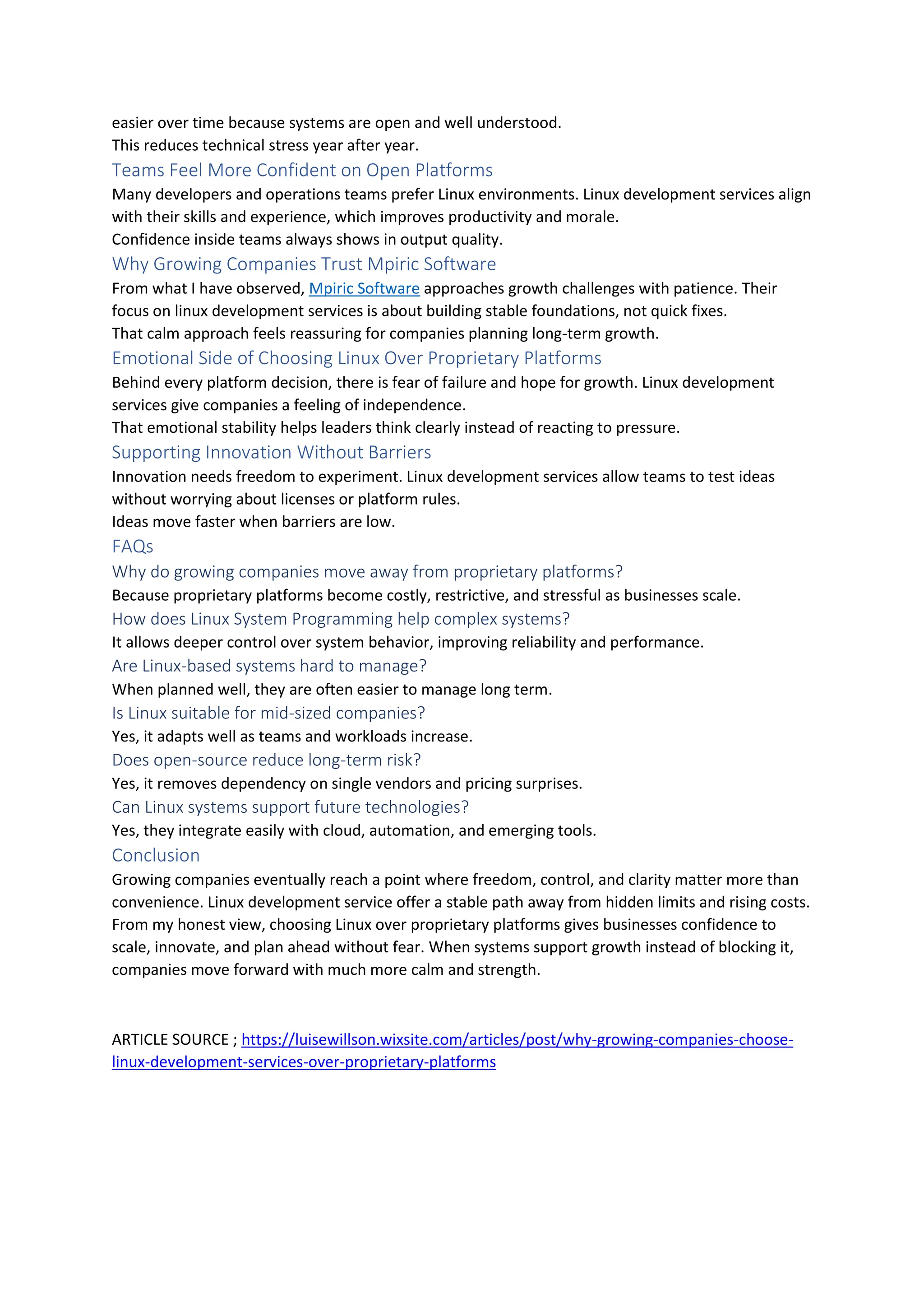 Why Growing Companies Choose Linux Development Services Over ...