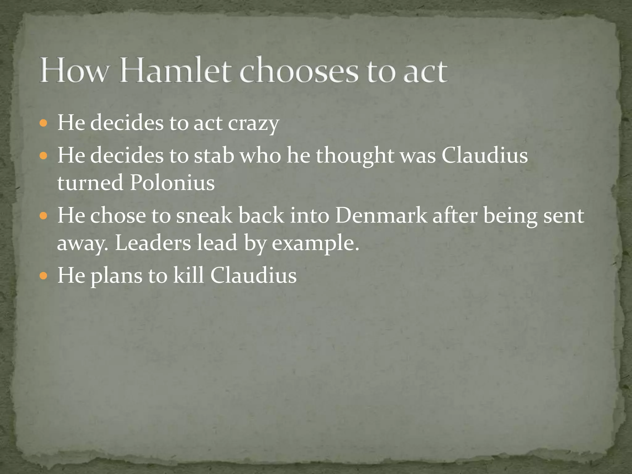 Why hamlet is a bad leader | PPTX