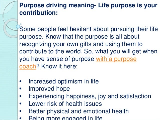 Why Having a Sense Of Purpose Driven Meaning In Life Is Important? | PPTX
