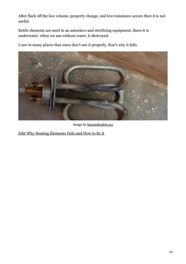 Why heating elements fails and how to fix it | PDF