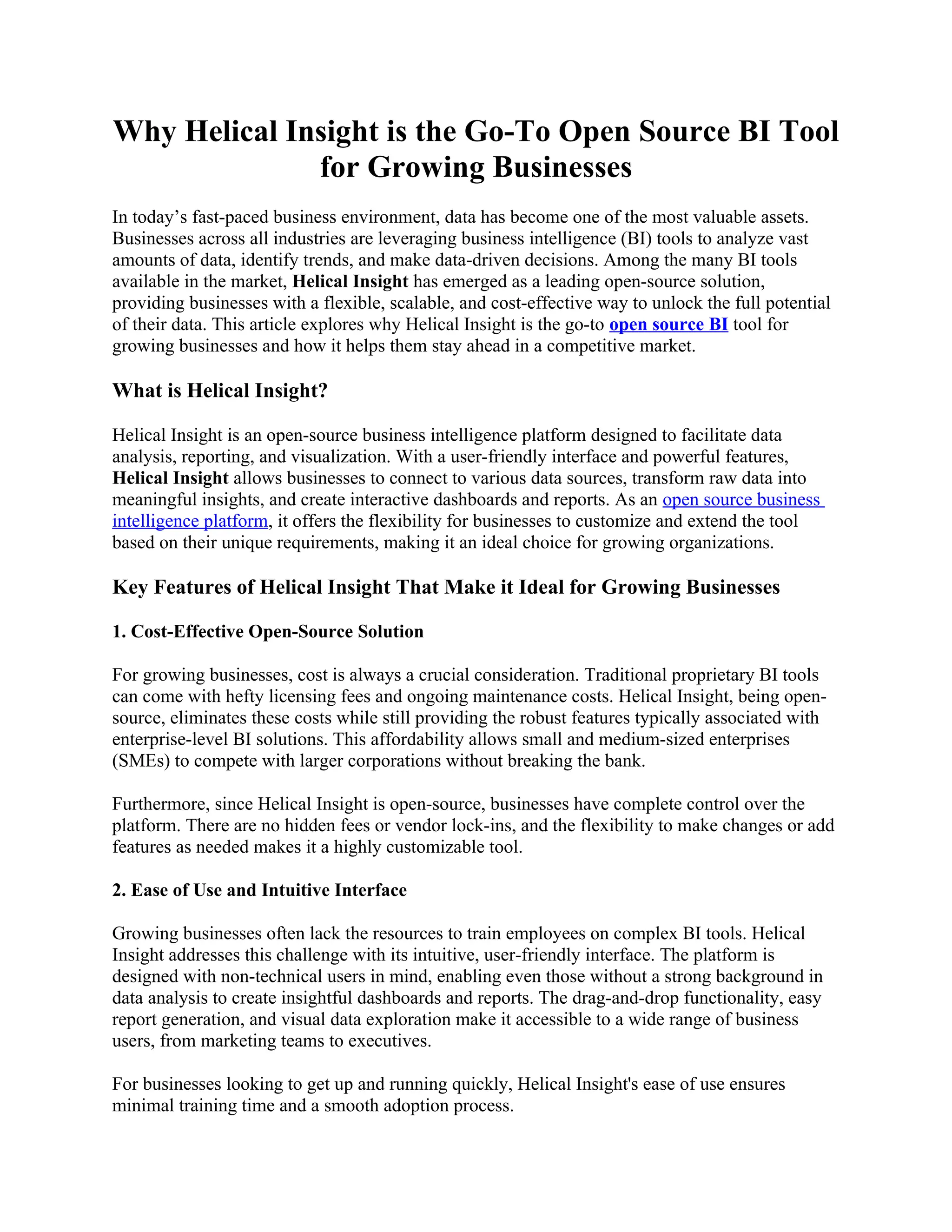 Why Helical Insight is the Go-To Open Source BI Tool for Growing ...