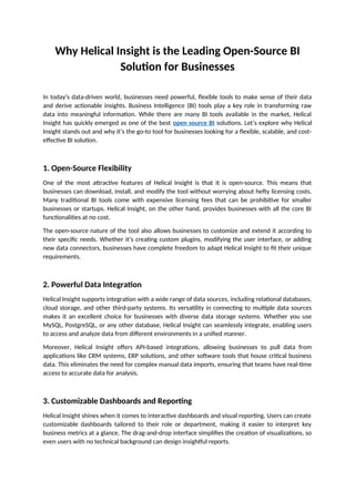 Why Helical Insight is the Leading Open-Source BI Solution for ...