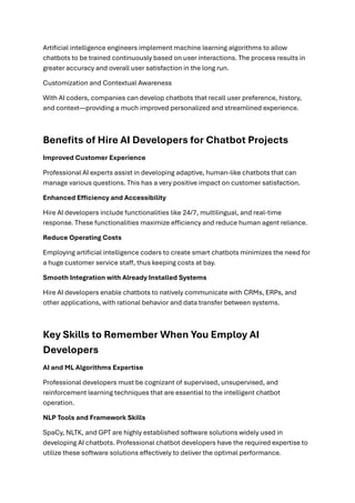 Why Hire AI Developers for Building Intelligent Chatbots? | PDF