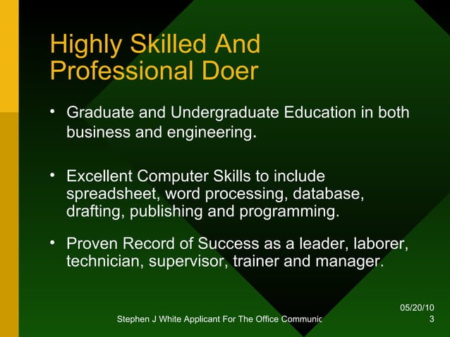 Why Hire Me presentation | PPT | Career Advice | Careers