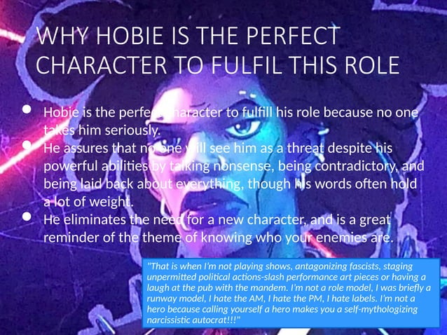 WHY HOBIE BROWN (SPIDERVERSE) IS A PERFECT CHARACTER.pptx