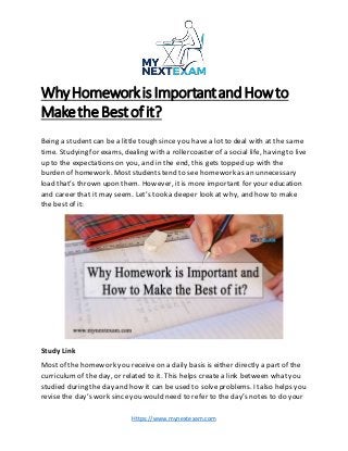 Why homework is important and how to make the best of it