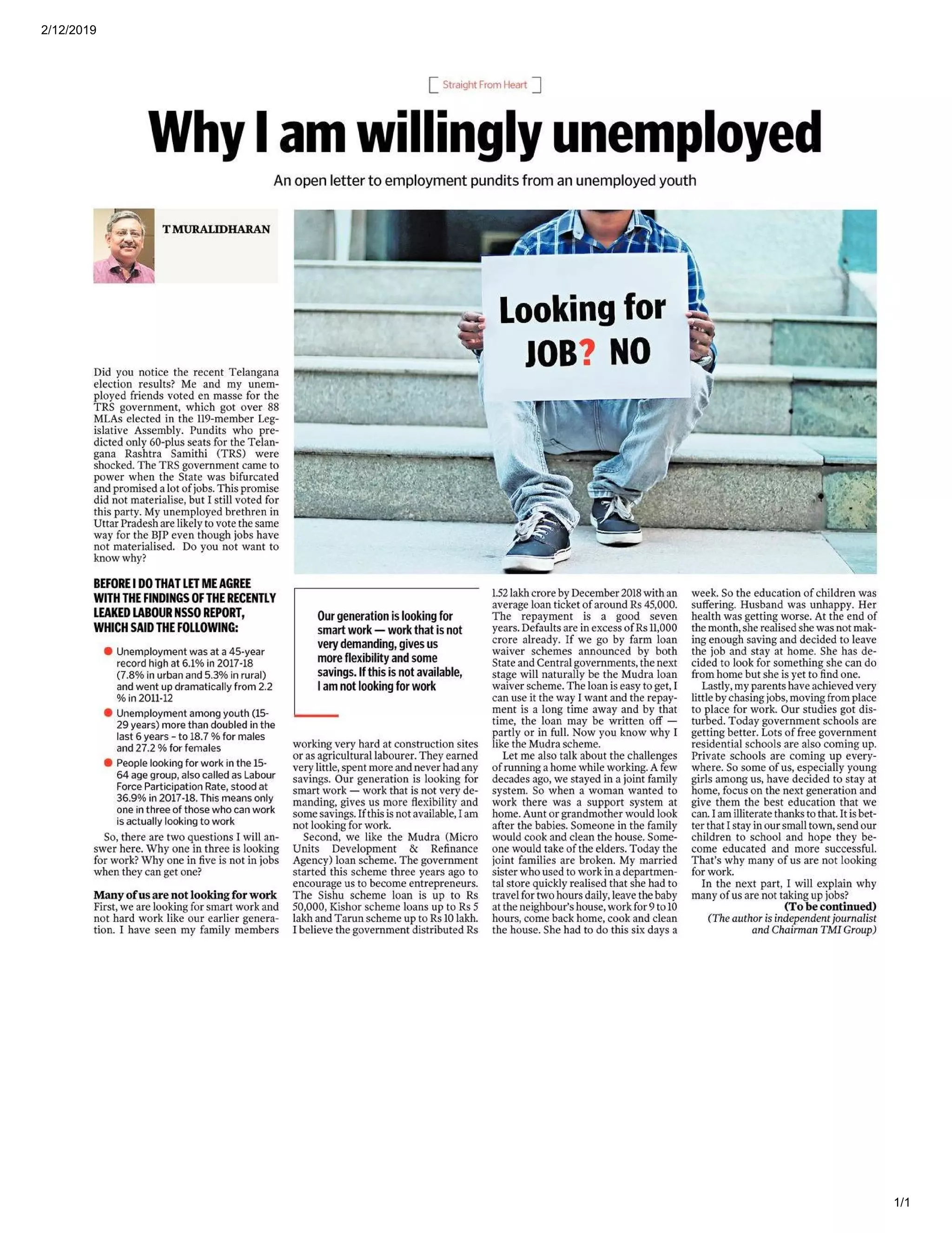 Why i am willingly unemployed | PDF