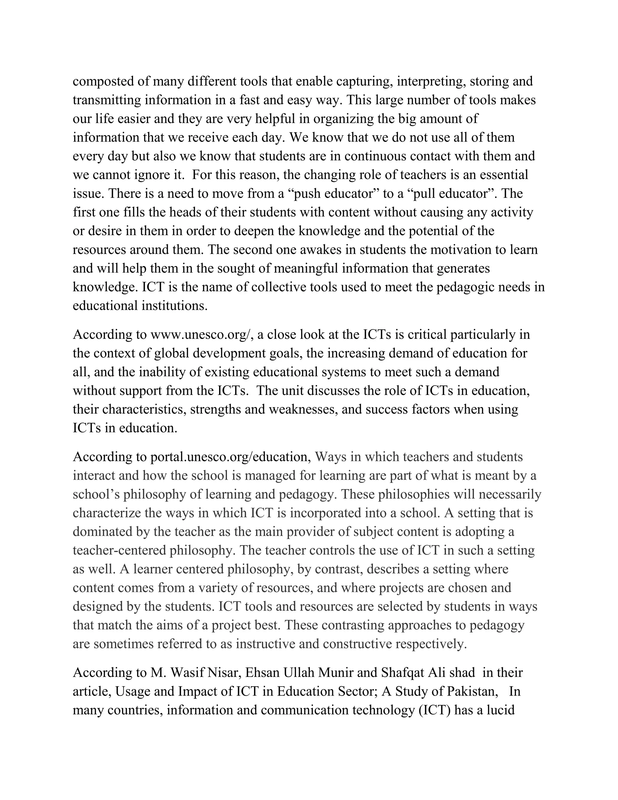 Why ict in Education in Pakistan? | PDF