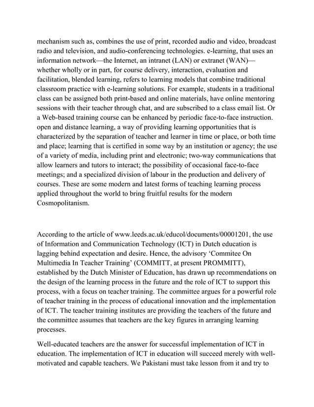 Why ict in Education in Pakistan? | PDF
