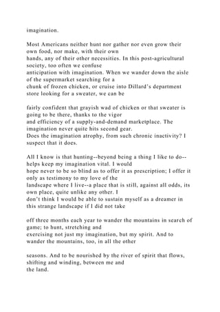 Why I Hunt by Rick Bass I was a hunter before I came.docx