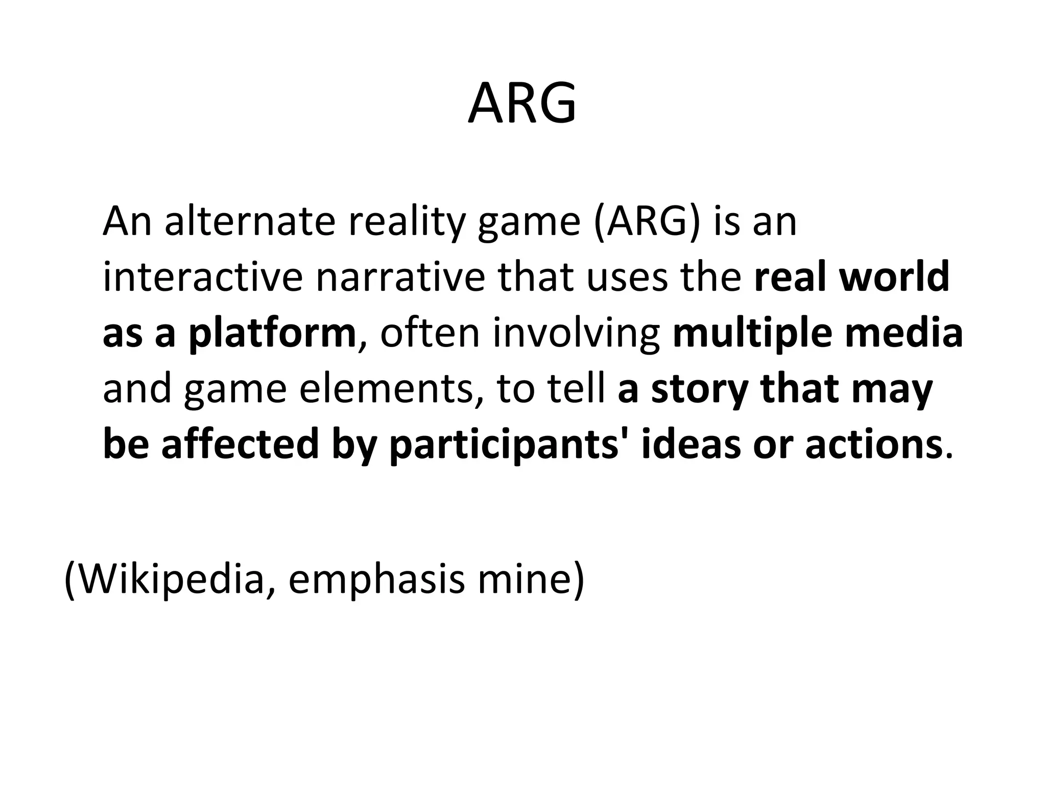 Why i love bees: ARG and collective intelligence | PPT
