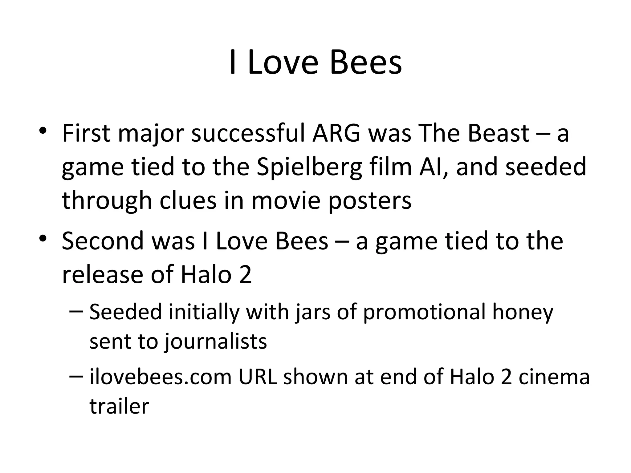 Why i love bees: ARG and collective intelligence | PPT