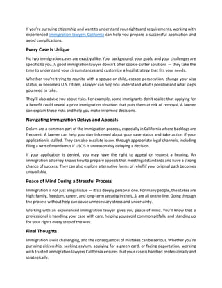 Why Immigration Lawyers in California Are Essential for Your Case | PDF