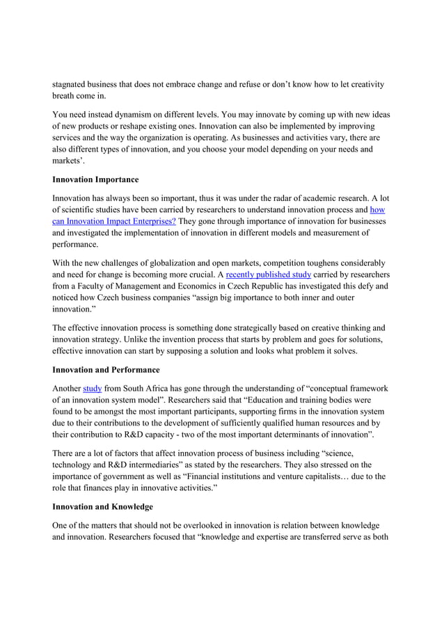 Why innovation is important to business success | PDF