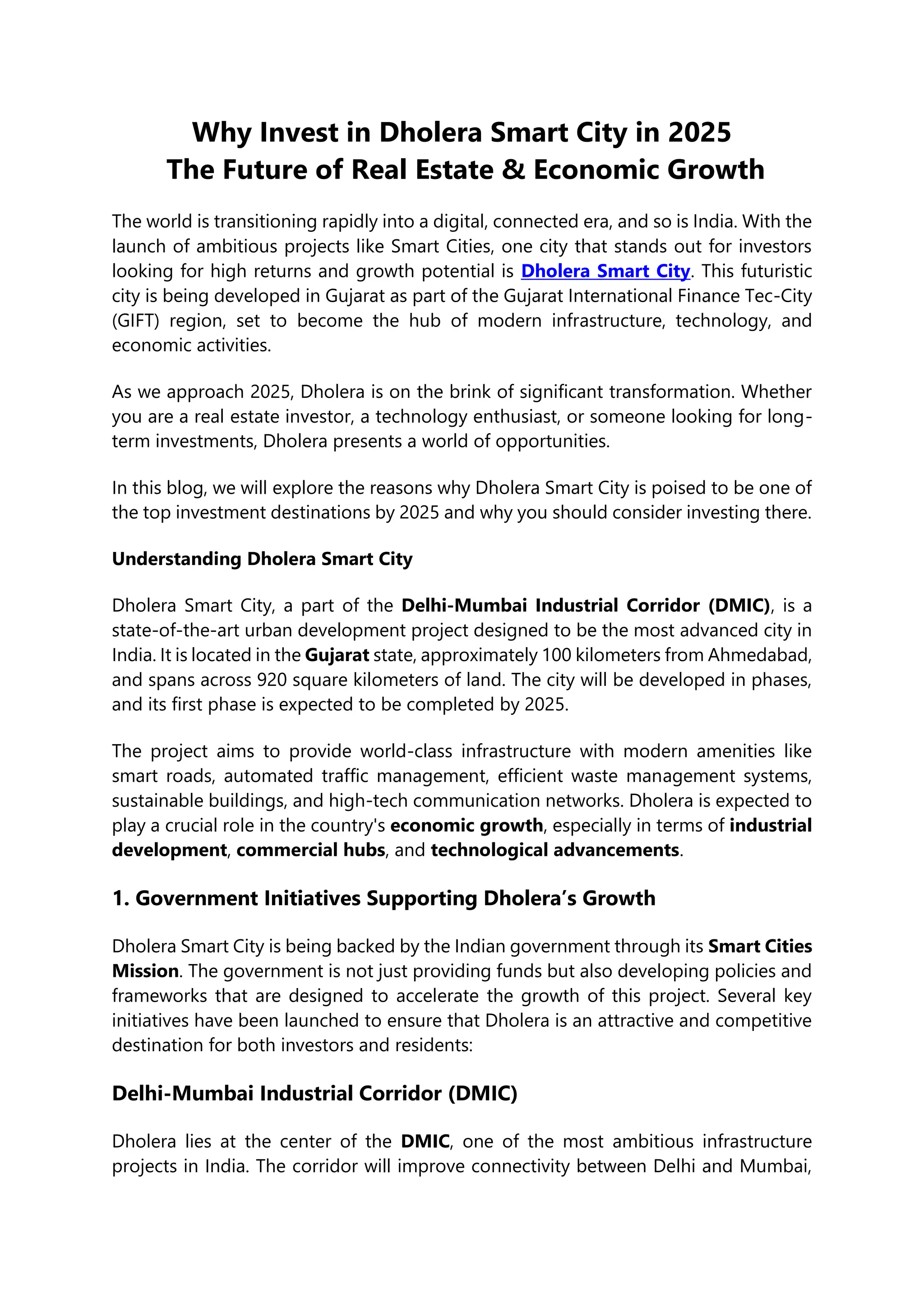 Why Invest in Dholera Smart City in 2025 The Future of Real Estate & Economic Growth.pdf