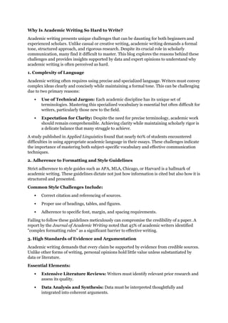 Why Is Academic Writing So Hard to Write - New Assignment Help | PDF