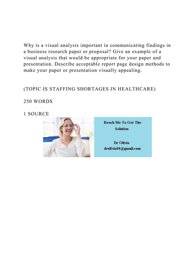 Why is a visual analysis important in communicating findings in .docx