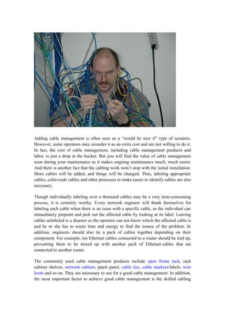 Why is cable management necessary for data center cabling | DOC