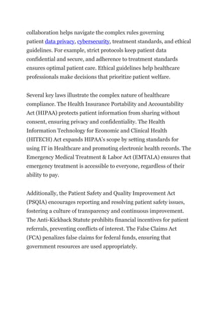 Why is compliance management important in Healthcare | PDF