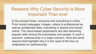Why is Cyber Security Important - Importance of Cyber Security - Avantika University | PPTX