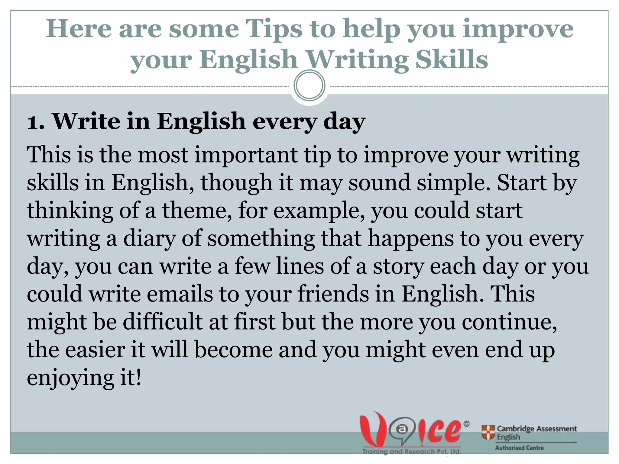 Why is english writing important | PPT