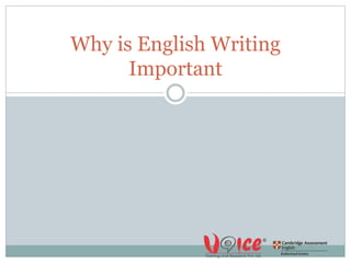 Why is english writing important | PPT