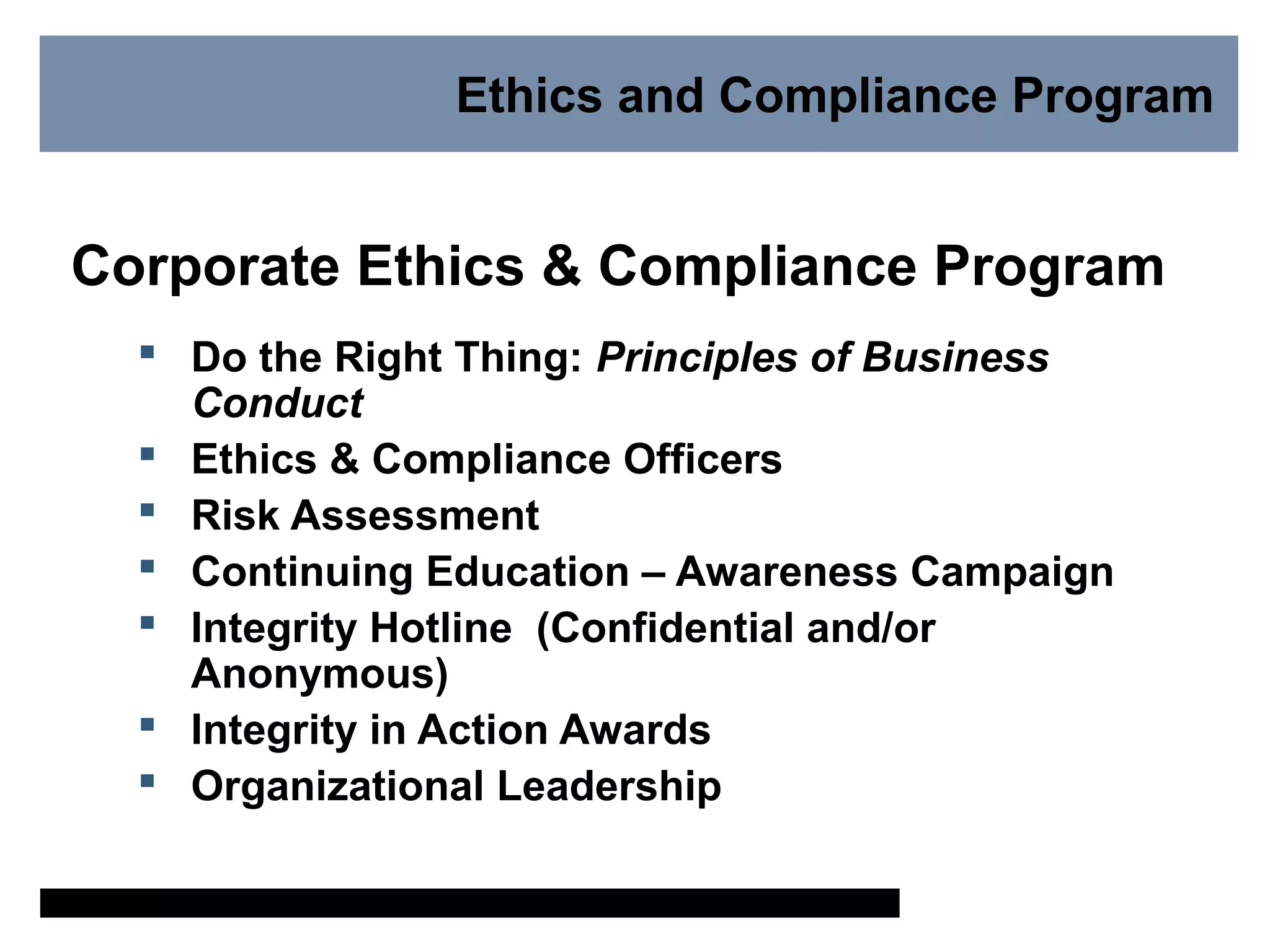 Why is Ethics and Compliance important | PPT