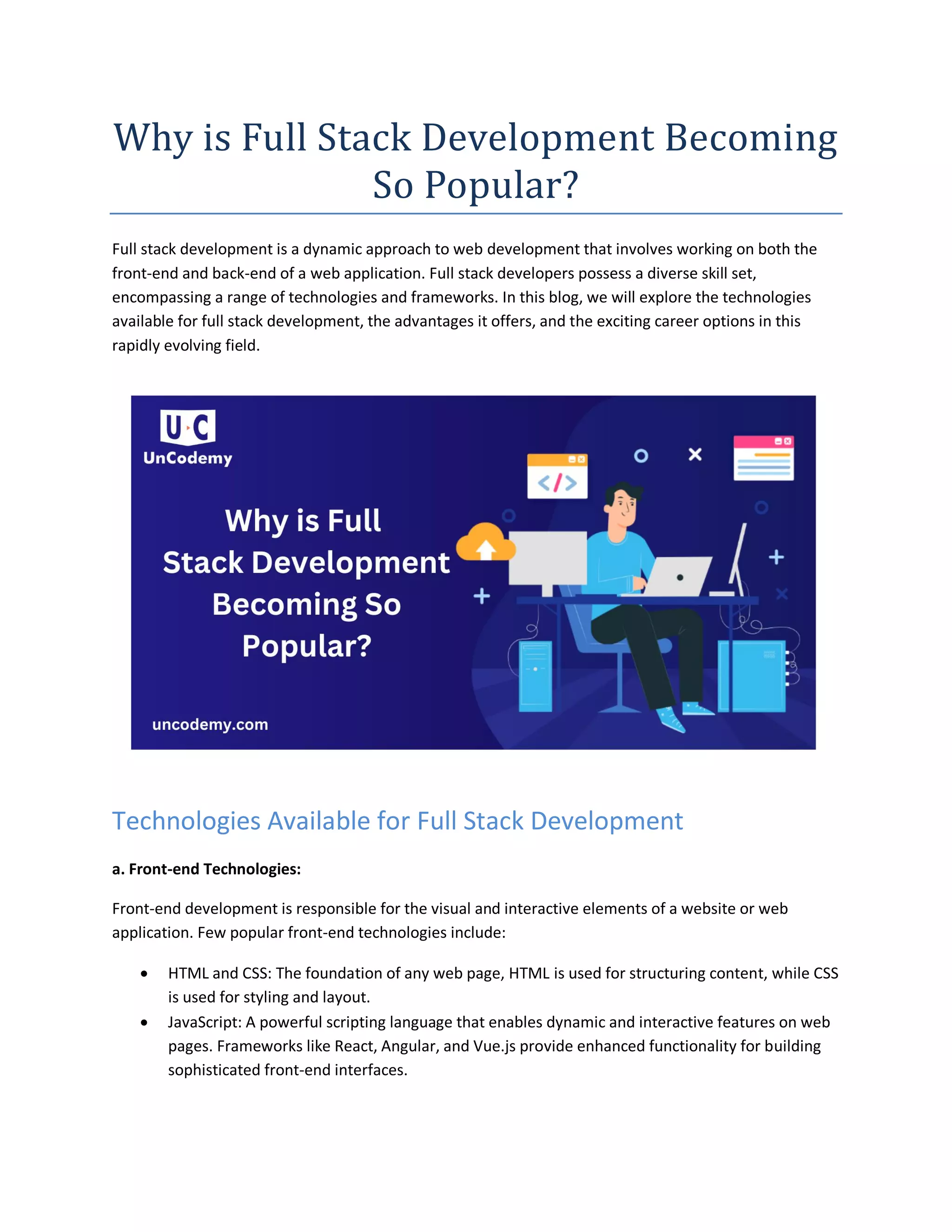 Why is Full Stack Development Becoming So Popular? | PDF