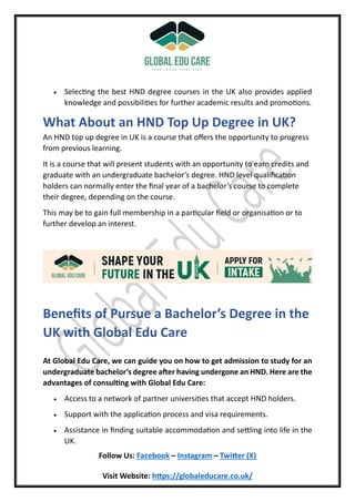 HND Pathway UK Degree: Why It's Ideal for Undergraduates | PDF ...