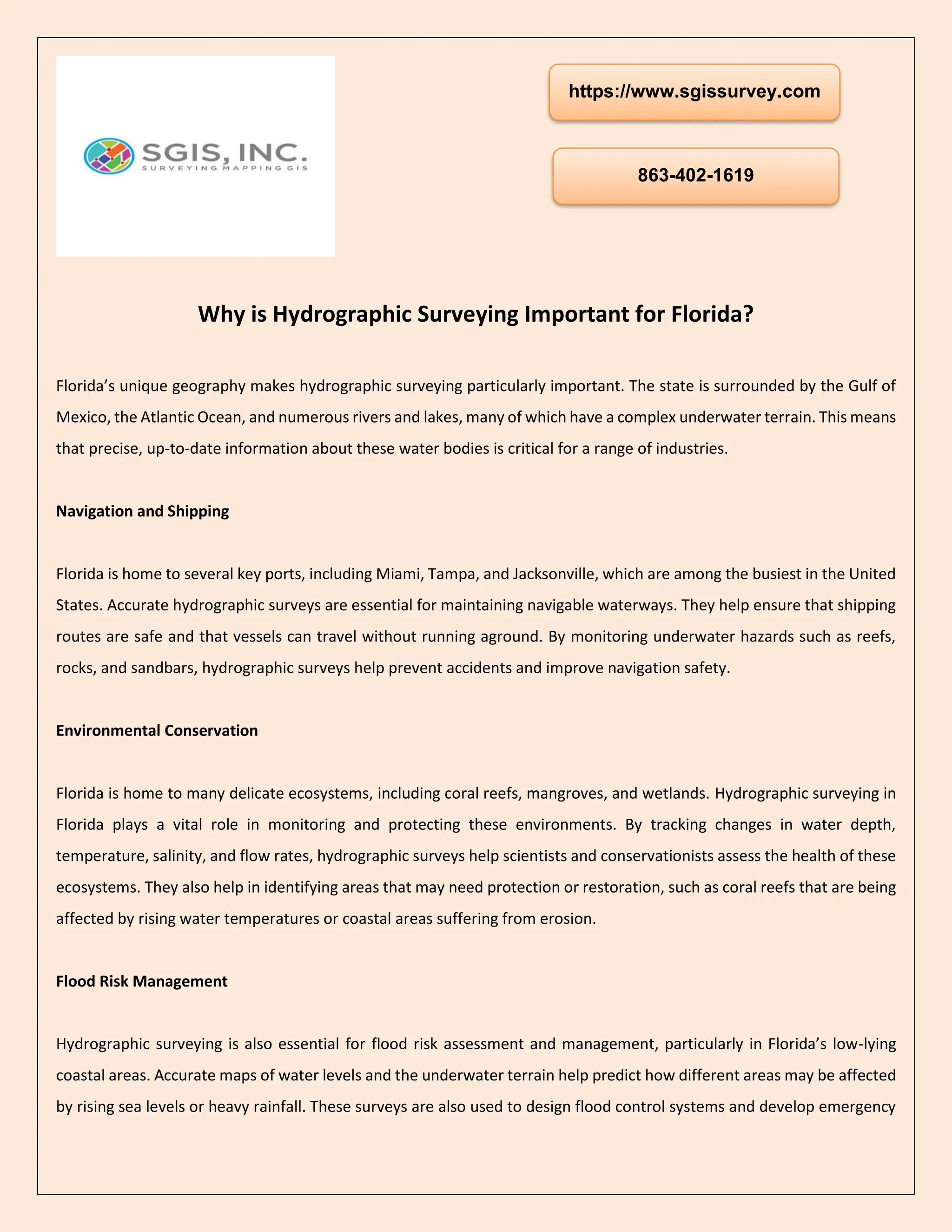 Why is Hydrographic Surveying Important for Florida? | PDF