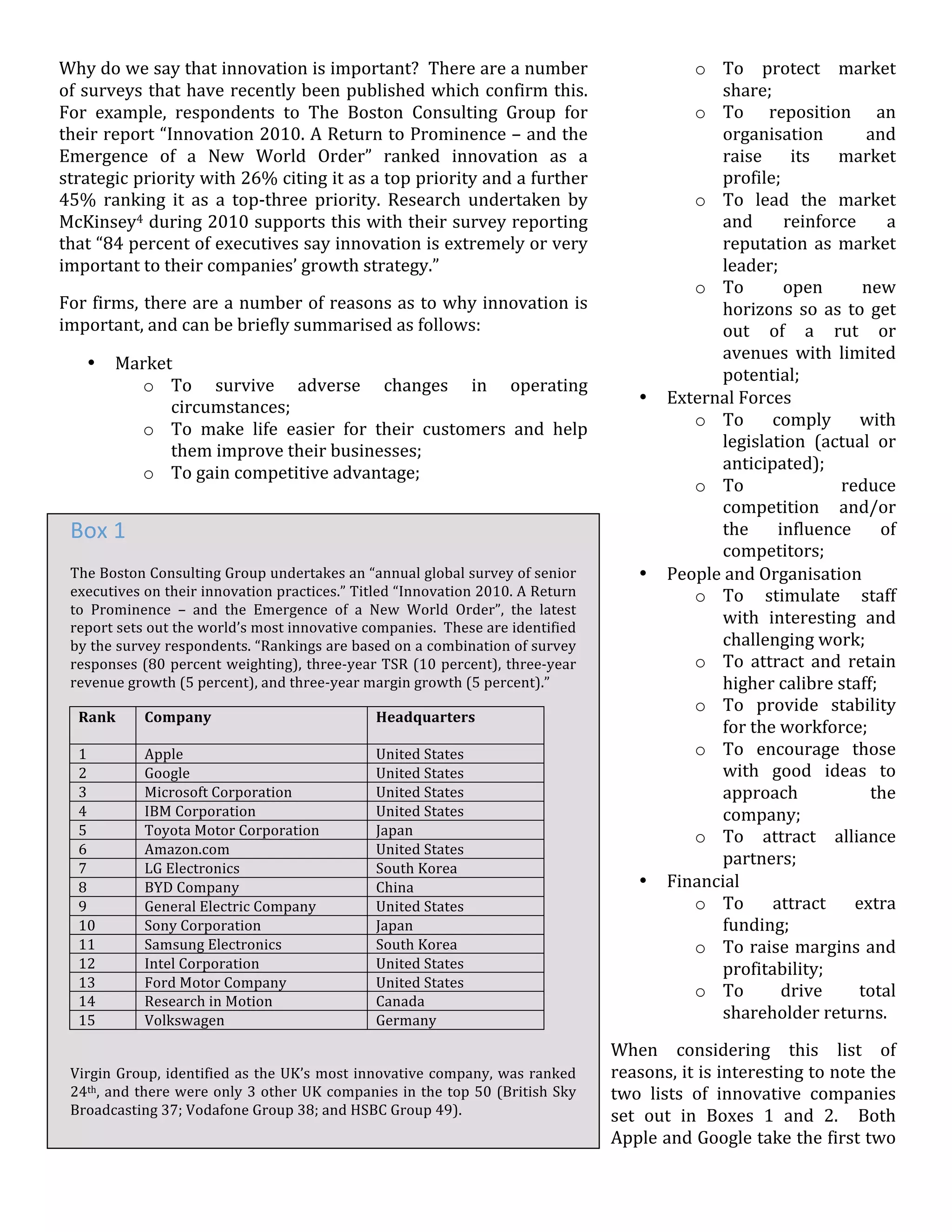 Why is Innovation Important? | PDF