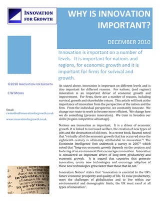Why is Innovation Important? | PDF