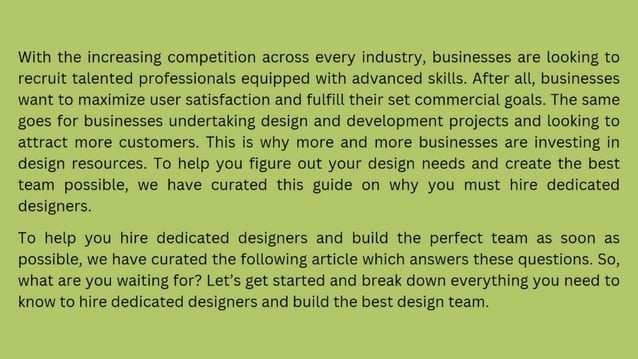 The Complete Guide to Hire Dedicated Developers | PPT The Complete Guide to Hire Dedicated Developers | PPT