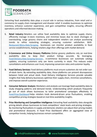 Extract Available & Unavailable Food Items from USA | PPTX