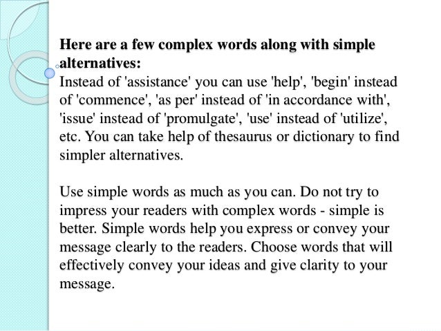 Why Is It Important to Use Simple Words in Place of Complex Words?