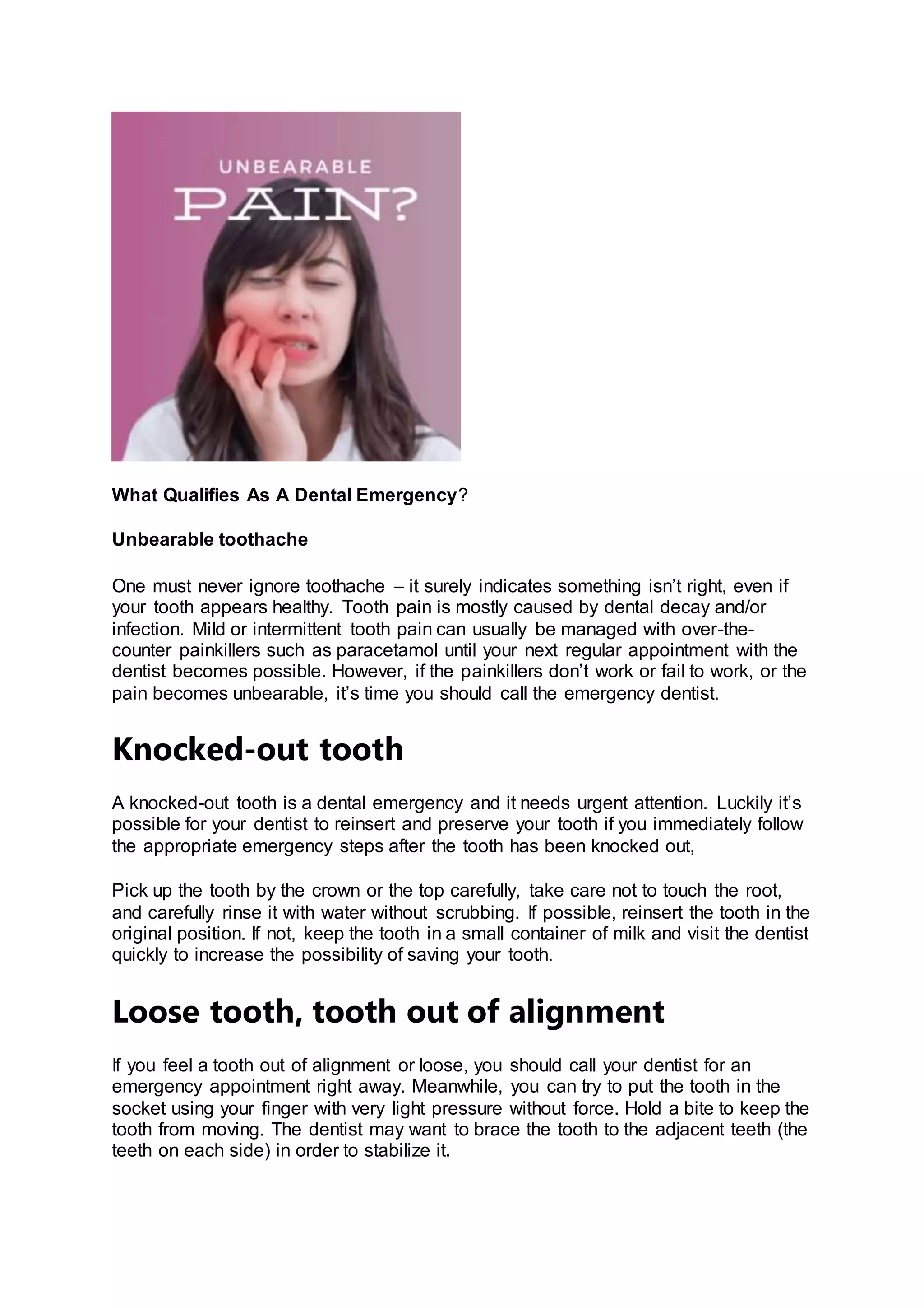 Why is it important to visit an emergency dentist? | PDF