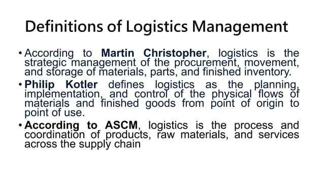 Why is logistics important by G Nagarajan.pptx