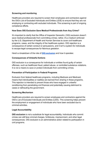 Why is OIG EXCLUSION Mandatory for the Medical Industry? | PDF | Health ...